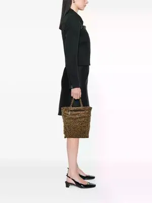 Bottega Veneta 2000-2007 Nylon Reversible Leopard Print Tote Bag