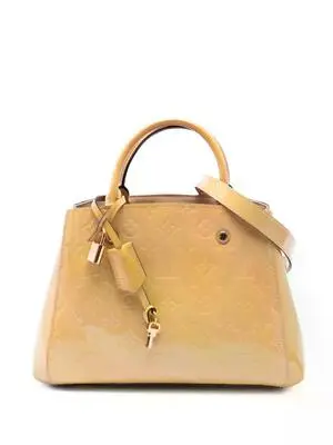LOUIS VUITTON 2015 Monogram Vernis Montaigne Bb Satchel - Neutrals