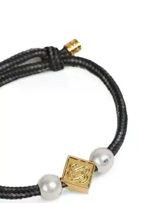 Casablanca Pearl-embellished Logo-plaque Bracelet