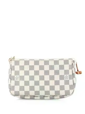 LOUIS VUITTON Pochette Accessoires Damier Clutch Bag - White
