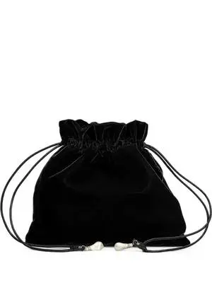 ALEVI MILANO Velvet-finish Drawstring Clutch Bag