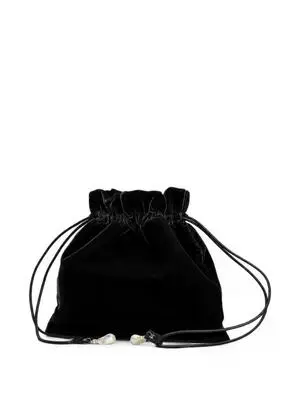 ALEVI MILANO Velvet-finish Drawstring Clutch Bag