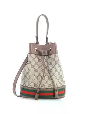 Gucci Ophidia Gg Coated Canvas Small Bucket Bag - Brown