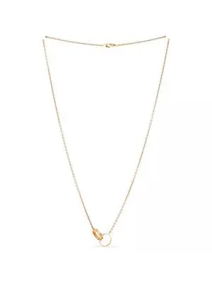 Cartier Love Interlocking 18k Rose Gold Necklace - Pink
