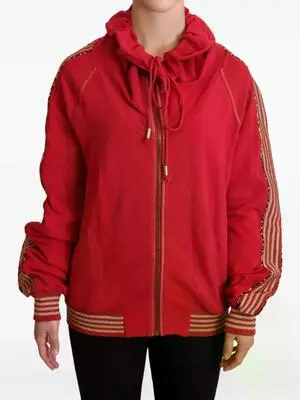 John Galliano Striped Drawstring Sweater - Red