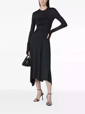 Victoria Beckham Asymmetric Long-sleeve Midi Dress - Black