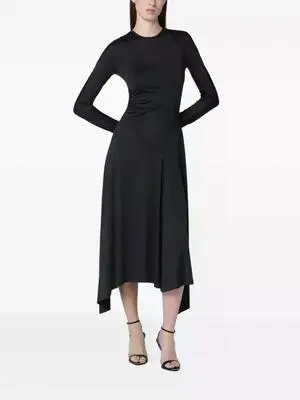 Victoria Beckham Asymmetric Long-sleeve Midi Dress