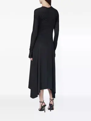 Victoria Beckham Asymmetric Long-sleeve Midi Dress