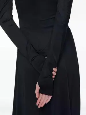Victoria Beckham Asymmetric Long-sleeve Midi Dress