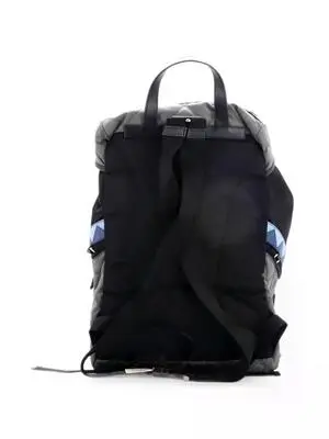 Prada Camouflage Quilted Tessuto With Saffiano Large Backpack - Black