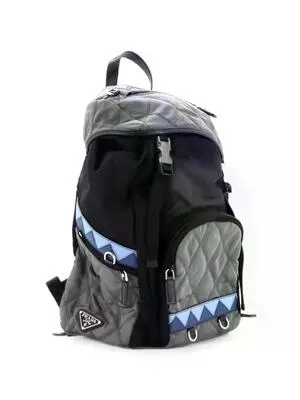 Prada Camouflage Quilted Tessuto With Saffiano Large Backpack