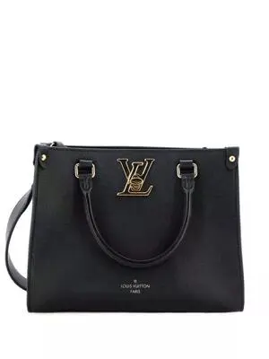 LOUIS VUITTON Lock & Go Handbag Leather Tote Bag - Black