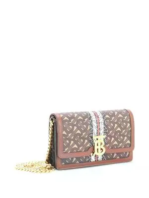 Burberry Tb Flap Bag Monogram E-canvas Small Shoulder Bag