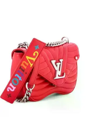 LOUIS VUITTON New Wave Chain Bag Quilted Leather Pm Shoulder Bag