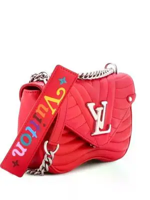 LOUIS VUITTON New Wave Chain Bag Quilted Leather Pm Shoulder Bag - Red