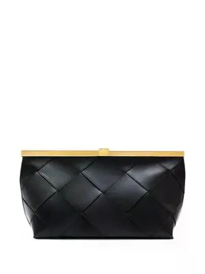 ANINE BING Braided Leather Clutch Bag - Black