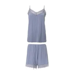 PRETTY YOU Bamboo Lace Cami Short Pyjama Set In Mist