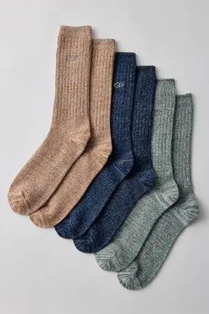UGG Trey Ribbed Knit Crew Socks 3-pack - Assorted