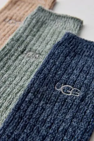 UGG Trey Ribbed Knit Crew Socks 3-pack - Assorted