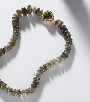 Ileana Makri 18kt Gold Beaded Necklace With Gemstones