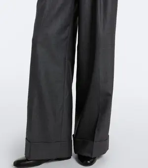 Junya Watanabe Pleated Wool Wide-leg Pants