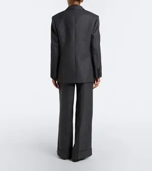 Junya Watanabe Pleated Wool Wide-leg Pants