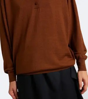 Plan C Layered Wool And Silk Polo Sweater