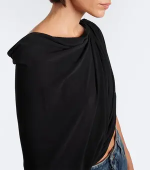 Balenciaga Draped One-shoulder Jersey Top