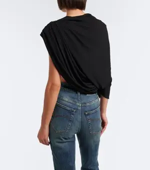 Balenciaga Draped One-shoulder Jersey Top