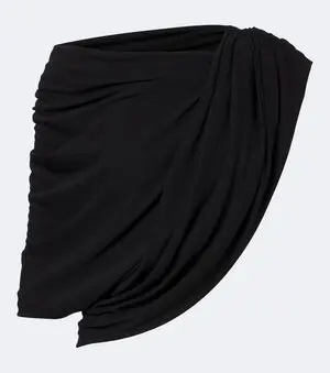 Balenciaga Draped One-shoulder Jersey Top - Black