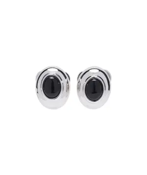 DEHANCHE Déhanche Onyx Stud Earrings - Silver