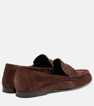 Veronica Beard Suede Penny Loafers - Brown