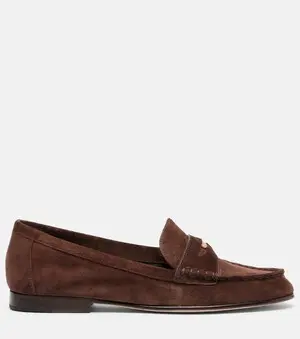 Veronica Beard Suede Penny Loafers - Brown