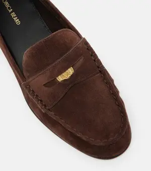 Veronica Beard Suede Penny Loafers - Brown