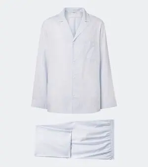 Zimmerli Pinstripe Pajamas - Blue