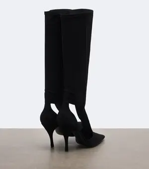 Alaïa Cut-out Suede Knee-high Boots