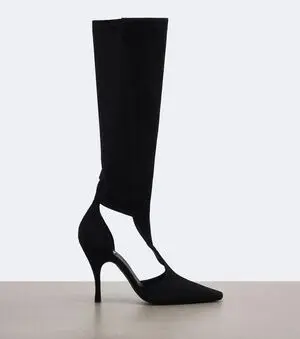 Alaïa Cut-out Suede Knee-high Boots