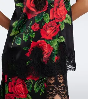 Dolce & Gabbana Floral Silk And Cotton-blend Camisole
