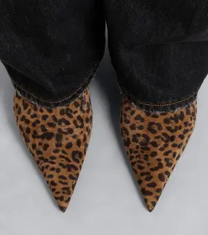 Amina Muaddi Barbara Leopard-print Suede Ankle Boots