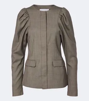 GANNI Wool-blend Blazer - Brown