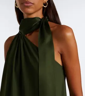 TALLER MARMO Astor Scarf-detail One-shoulder Gown