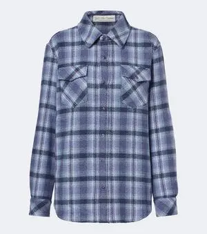 GOD'S TRUE CASHMERE Uniform Plaid Cashmere Shirt - Blue