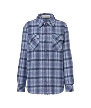 GOD'S TRUE CASHMERE Uniform Plaid Cashmere Shirt - Blue