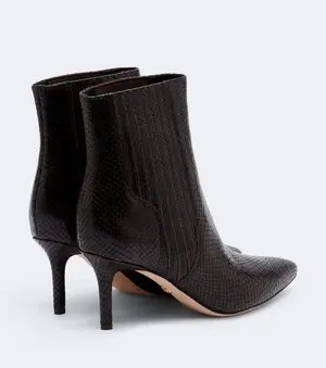 Veronica Beard Lisa Snake-effect Leather Ankle Boots