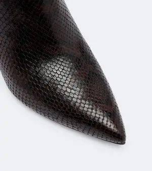 Veronica Beard Lisa Snake-effect Leather Ankle Boots