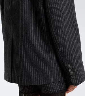 GANNI Pinstripe Flannel Blazer