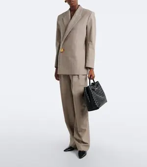 Bottega Veneta Andiamo Intrecciato Large Leather Top-handle Bag