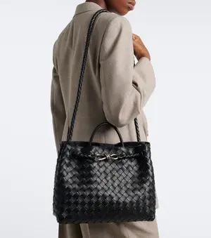 Bottega Veneta Andiamo Intrecciato Large Leather Top-handle Bag