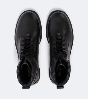 Burberry Check Leather Ankle Boots