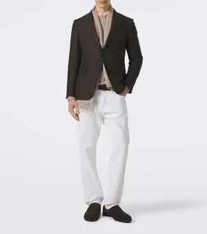 Zegna Prince Of Wales Check Cashmere Blazer - Green